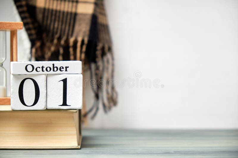 First Day of Autumn Month Calendar October with Copy Space Stock Image ...