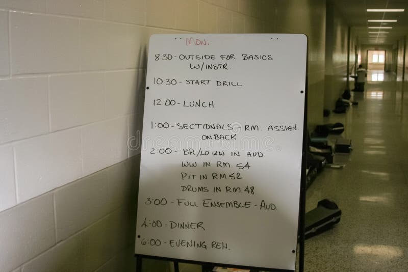 The First Day of Band Camp Schedule Stock Image - Image of students ...
