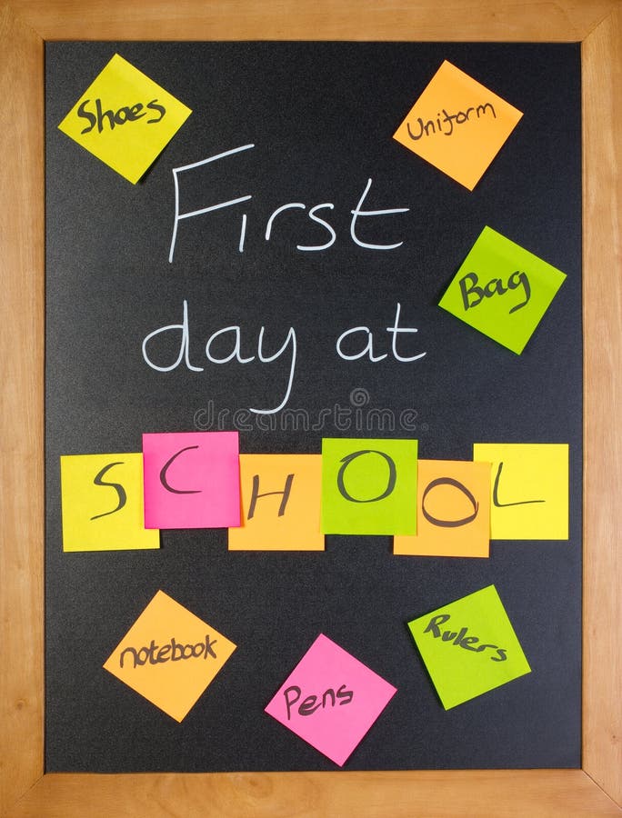First day at school list stock photo. Image of writing - 22915288