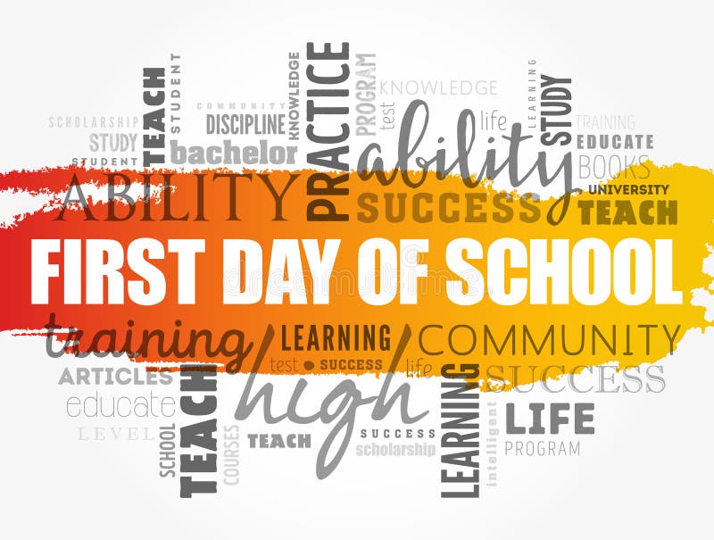 First Day of School Word Cloud Collage, Education Concept Stock ...
