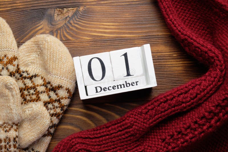 First Day of Winter Month Calendar December Stock Photo - Image of ...