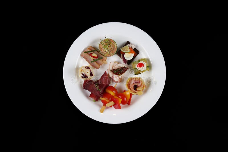 First Dish In A Plate, View From Above Stock Image - Image of plates ...