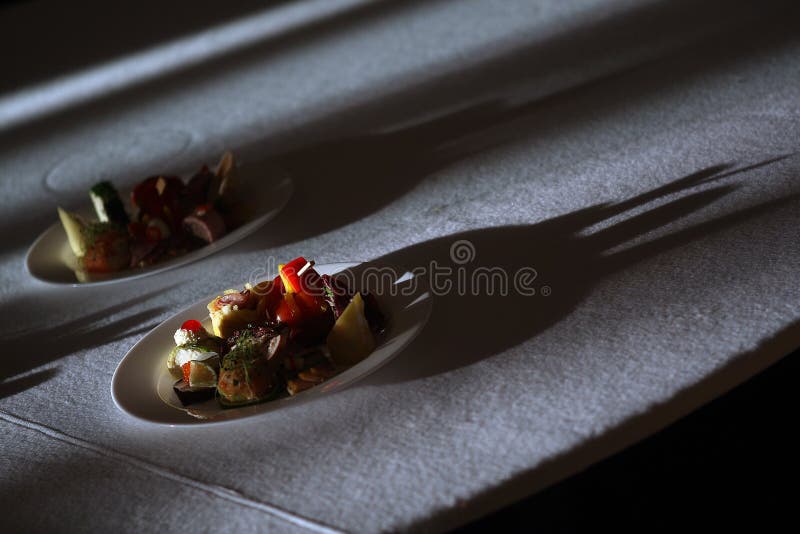 First Dish in a Plate, View from Above Stock Image - Image of hungry ...