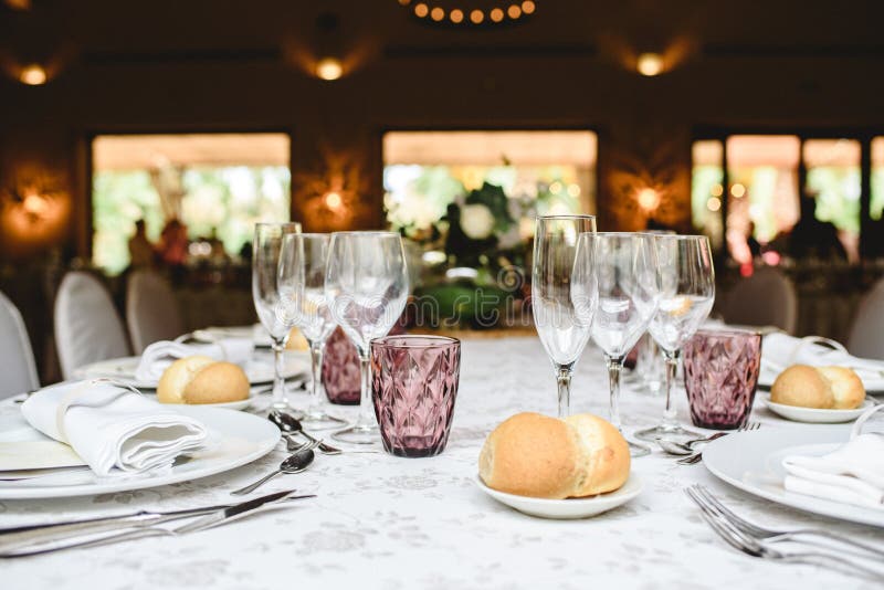First Dish Served at the Table during a Wedding. Stock Image - Image of ...
