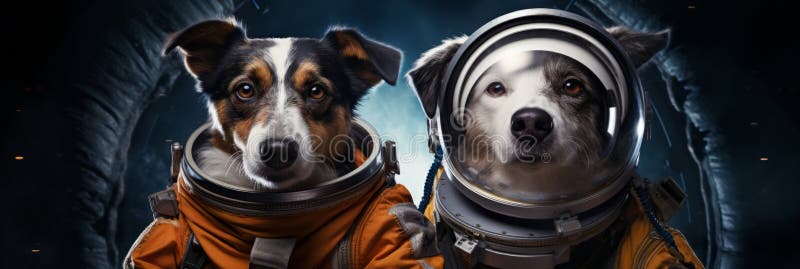 Dogs Astronauts in Spacesuits Stock Photo - Image of spacesuits ...