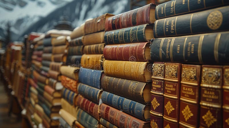 First Edition Classics Waiting in a Private Library the Spines Blur ...