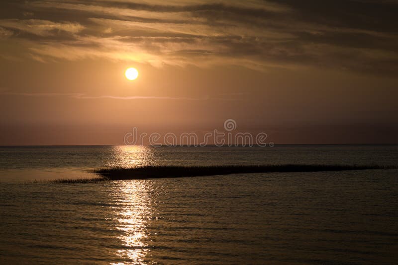 First Encounter Sunset stock photo. Image of clouds, ocean - 65603904