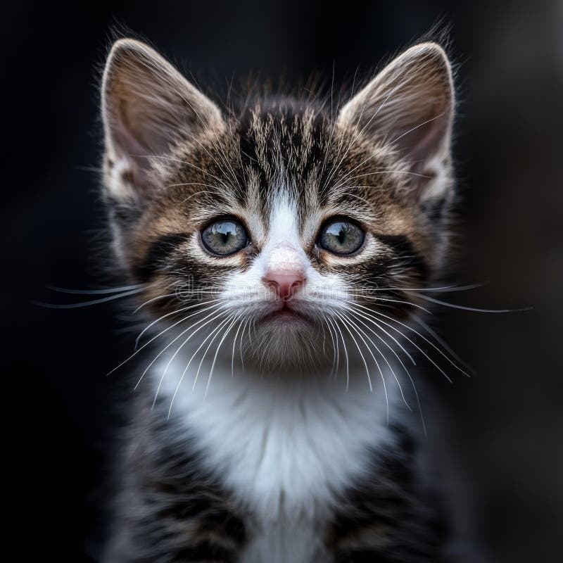 First-ever Close-up of a Newborn Kitten, Just Opening Its Eyes Stock ...