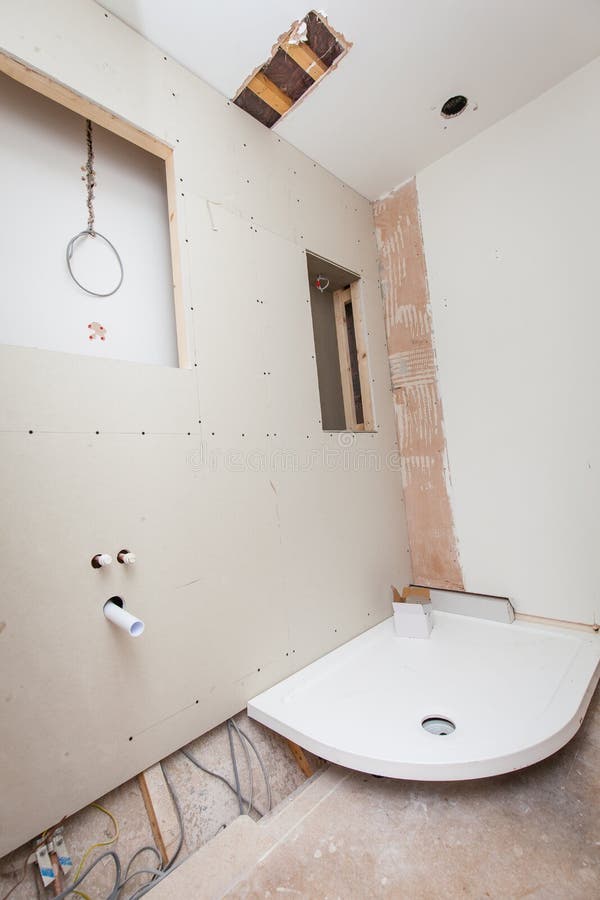 First fix stock image. Image of dirty, plaster, construction - 77098015