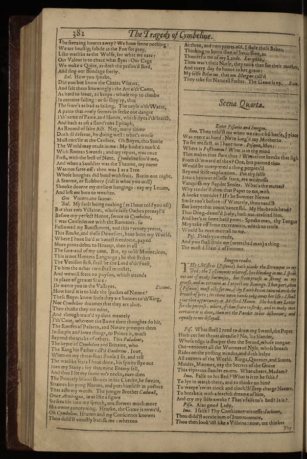 First Folio: The Tragedy Of Cymbeline, P. 14 Stock Image - Image of ...