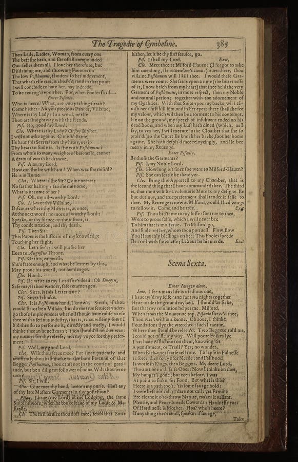 First Folio: The Tragedy Of Cymbeline, P. 17 Picture. Image: 222410682