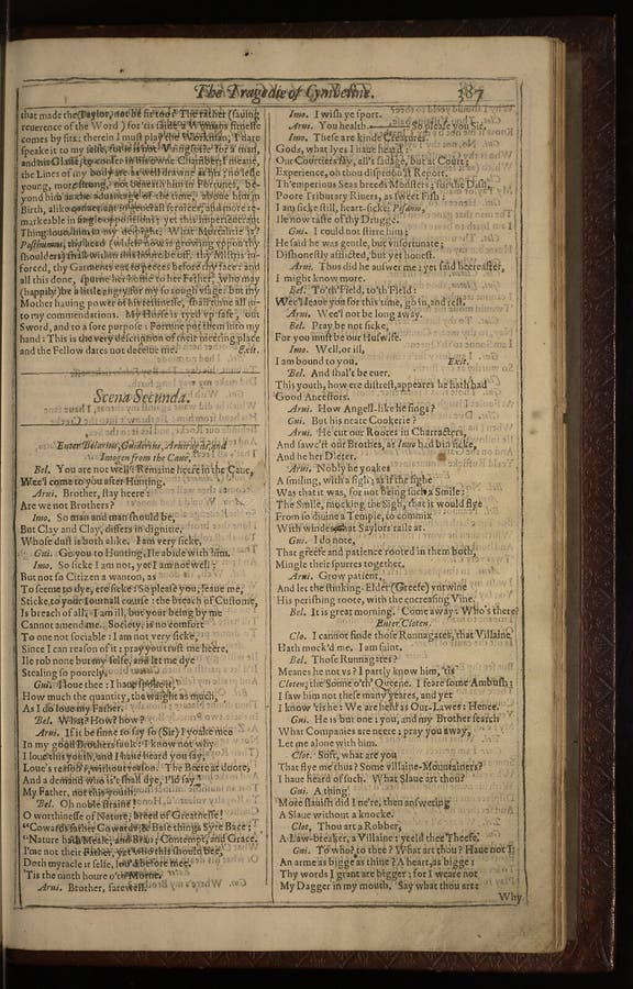 First Folio: The Tragedy Of Cymbeline, P. 19 Picture. Image: 222411573