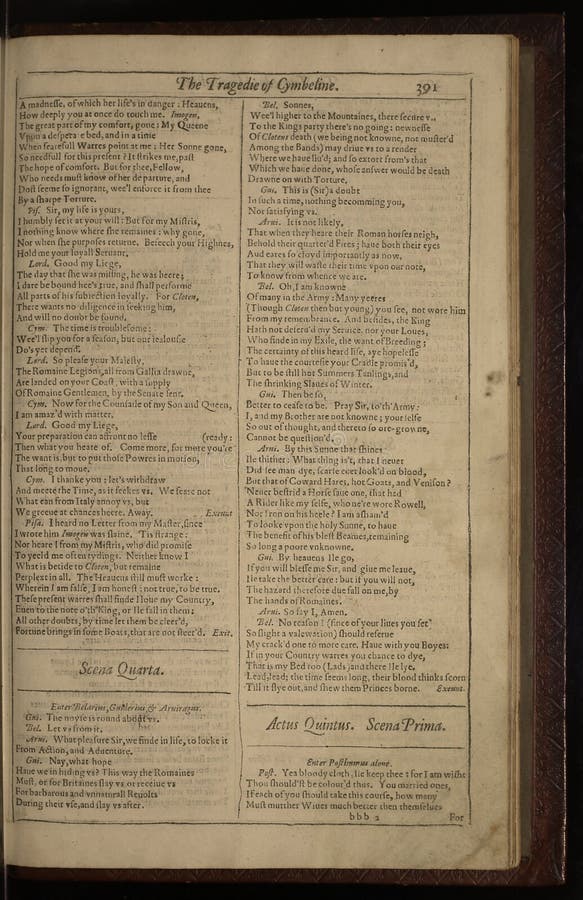 First Folio: The Tragedy Of Cymbeline, P. 23 Picture. Image: 222411578