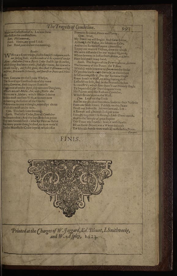 First Folio: The Tragedy Of Cymbeline, P. 31 Picture. Image: 222411546