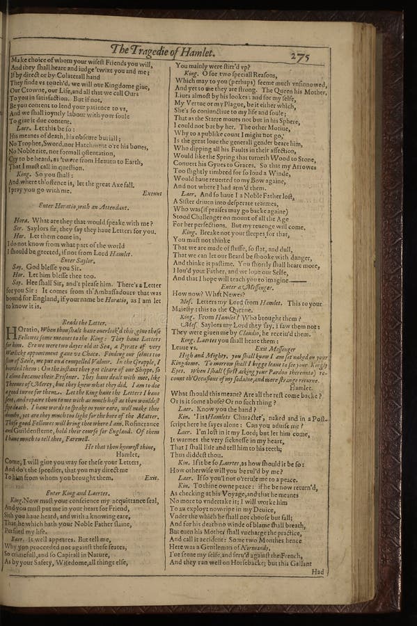 First Folio: the Tragedy of Hamlet, Prince of Denmark, P. 24 Stock ...