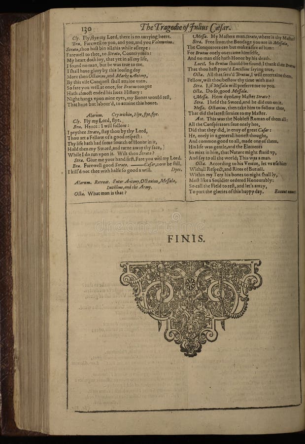 First Folio: the Tragedy of Julius Caesar, P. 22 Stock Image - Image of ...