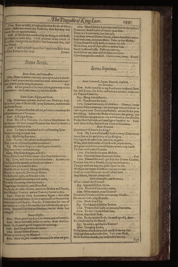 First Folio: The Tragedy Of King Lear, P. 17 Stock Image - Image of ...