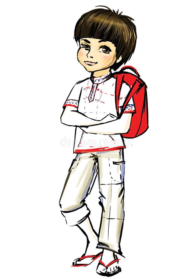 First-form boy stock illustration. Illustration of child - 7256516