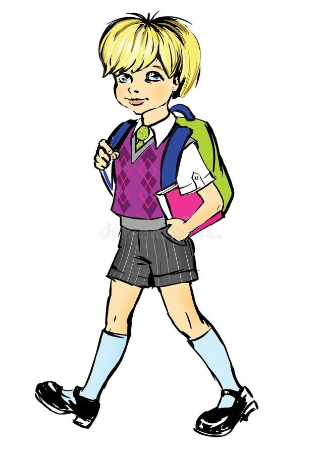 First-form boy stock illustration. Illustration of child - 7256516