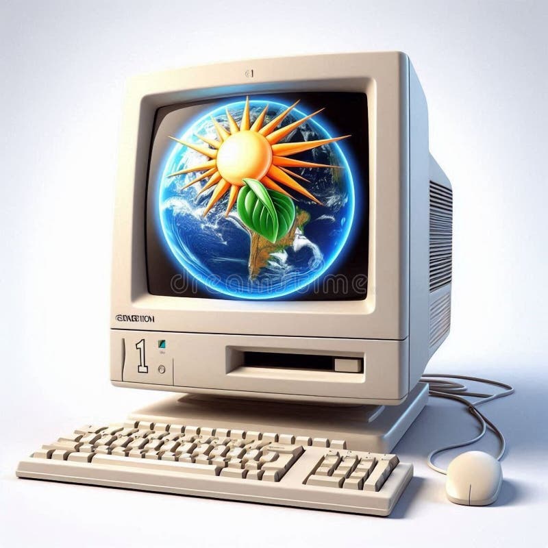 The First Generation Desktop Computer on White Background. Stock ...
