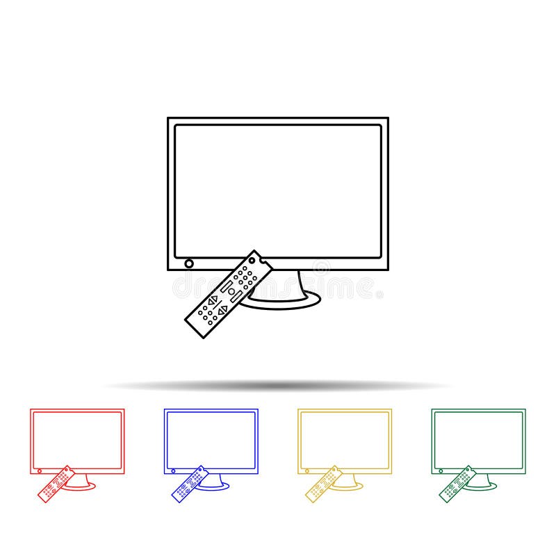 The First Generation of Plasma TVs Multi Color Style Icon. Simple Thin ...