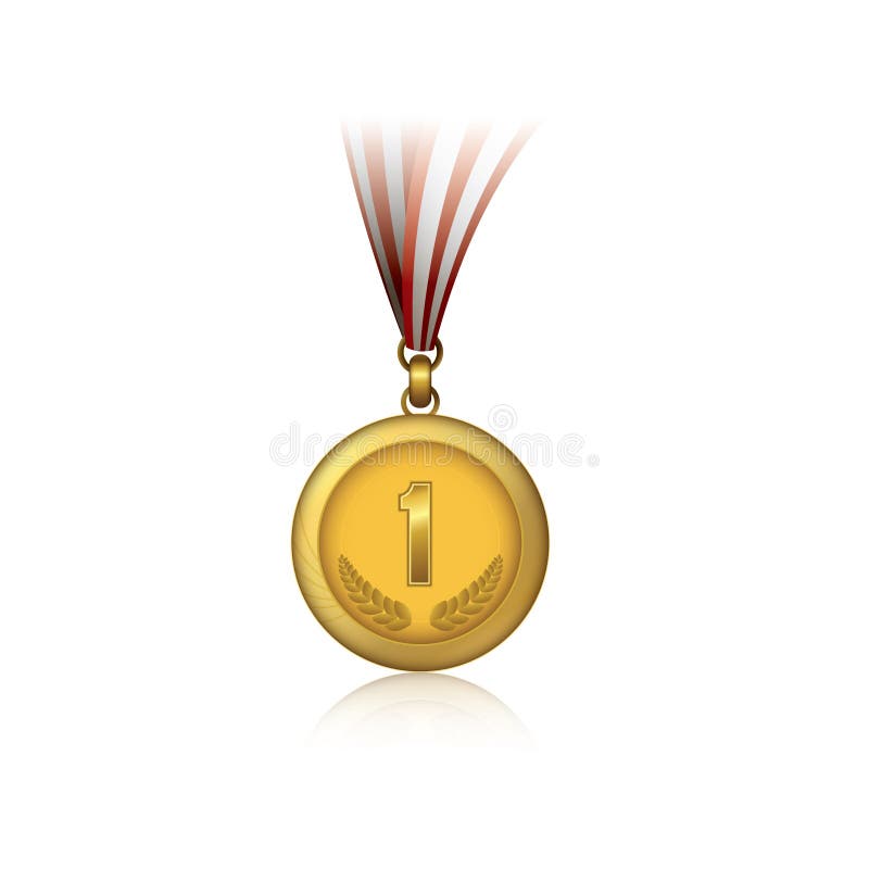 First Gold Medal. Vector Illustration Decorative Background Design ...