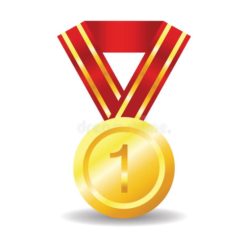 First Gold Medal. Vector Illustration Decorative Background Design ...