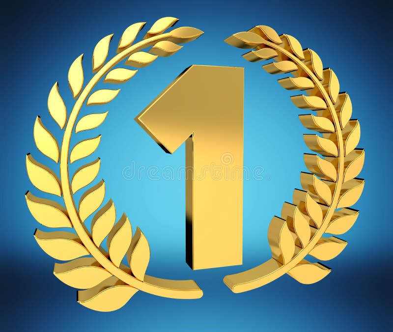 First Golden Price Icon 3D Rendering Stock Illustration - Illustration ...