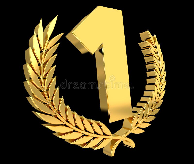 First Golden Price Icon 3D Rendering Stock Illustration - Illustration ...