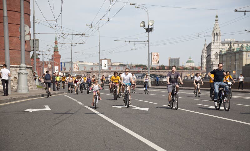 The First Great Bicycle Ride in Moscow Editorial Stock Photo - Image of ...