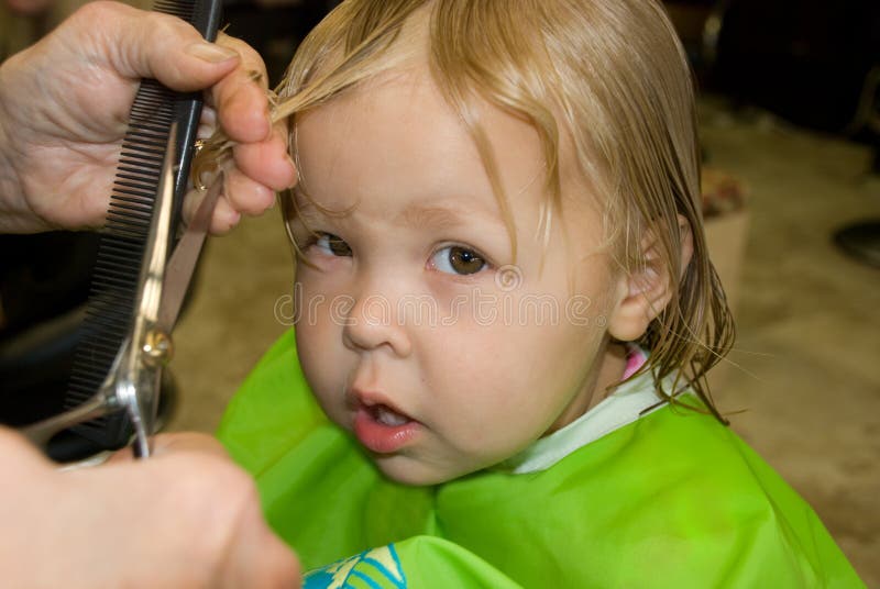 First haircut stock photo. Image of child, scissors, hair - 6657996