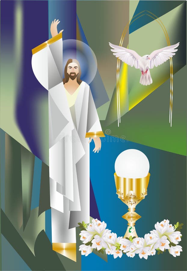 First communion, stock vector. Illustration of sacrament - 38594820