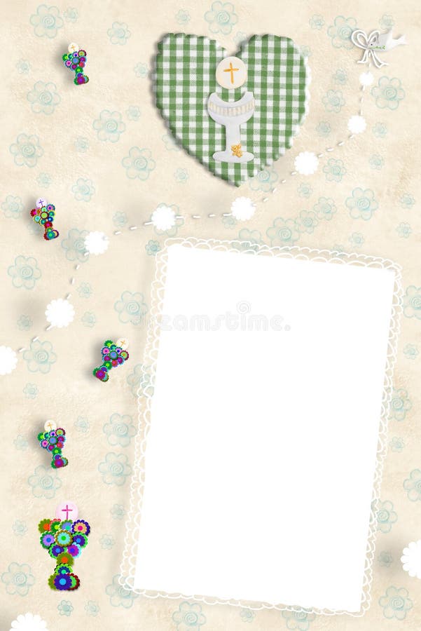 First Holy Communion Photo Frame Stock Illustration - Illustration of ...