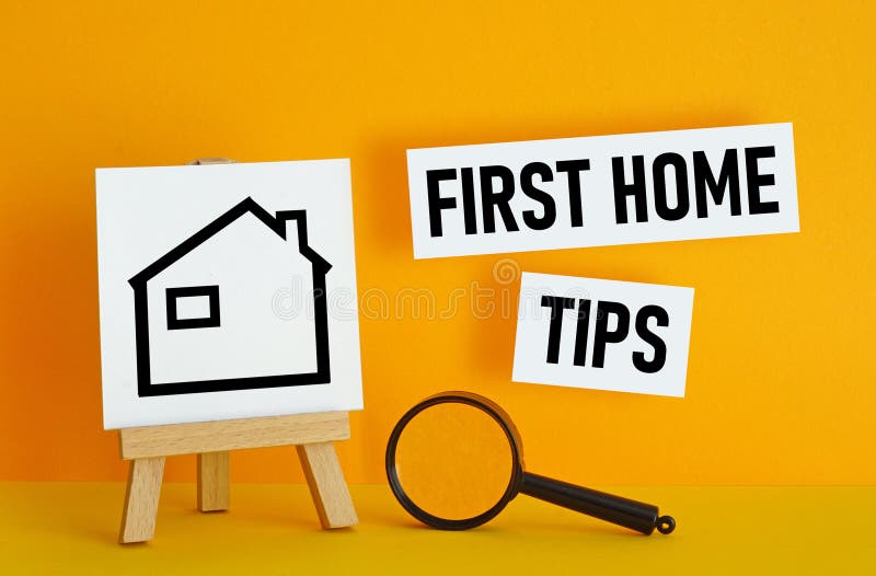 First Home Tips are Shown Using the Text Stock Image - Image of house ...
