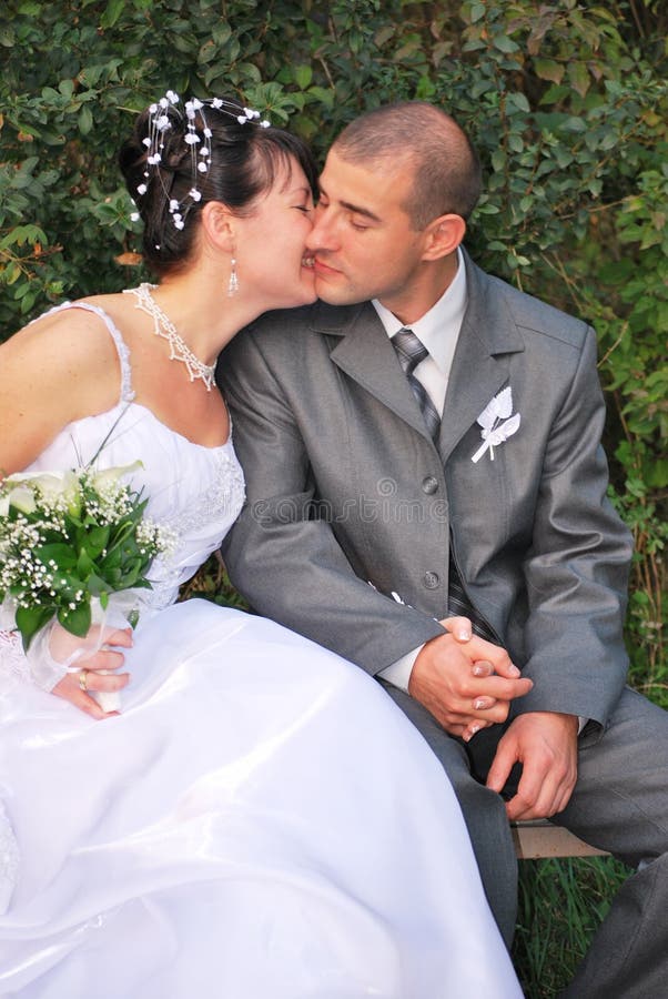 First kiss stock photo. Image of couple, groom, dress - 13226412