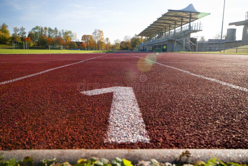 Athletic Surface Markings - One and Two Stock Image - Image of stadium ...