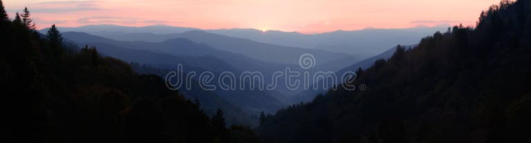 First Light of Dawn Panorama Stock Image - Image of natural, america ...