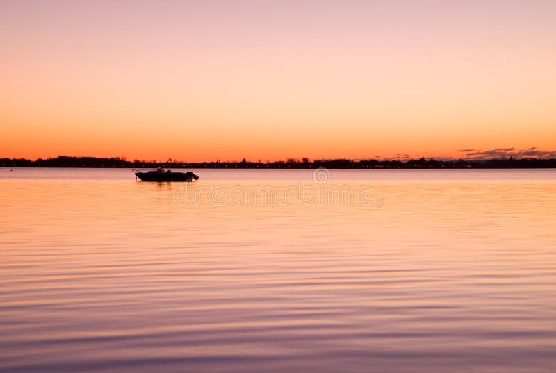 First Light of Day Creates Dramatic Colors in the Sky Over Ocean. Stock ...