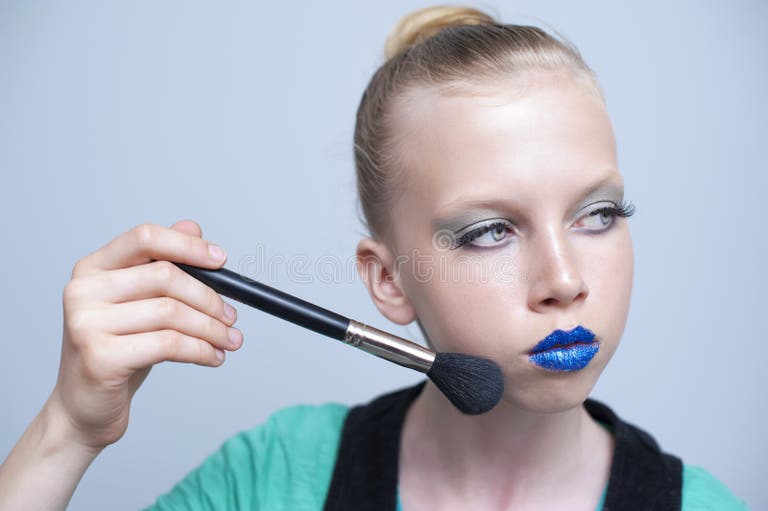 First make-up stock image. Image of eyelid, care, brushing - 19643377