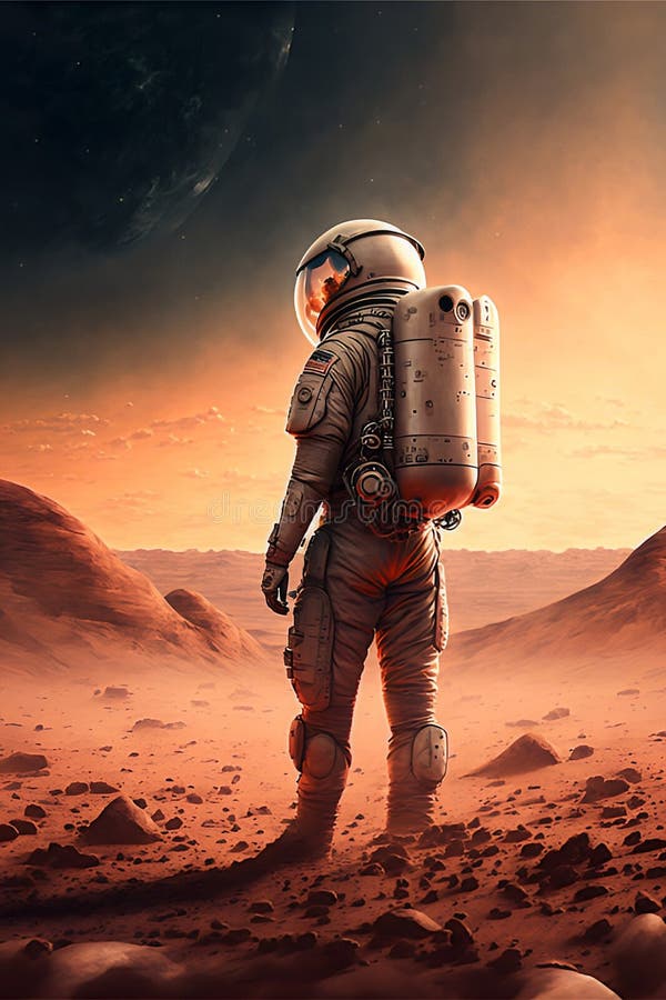 First man on mars stock illustration. Illustration of technology ...