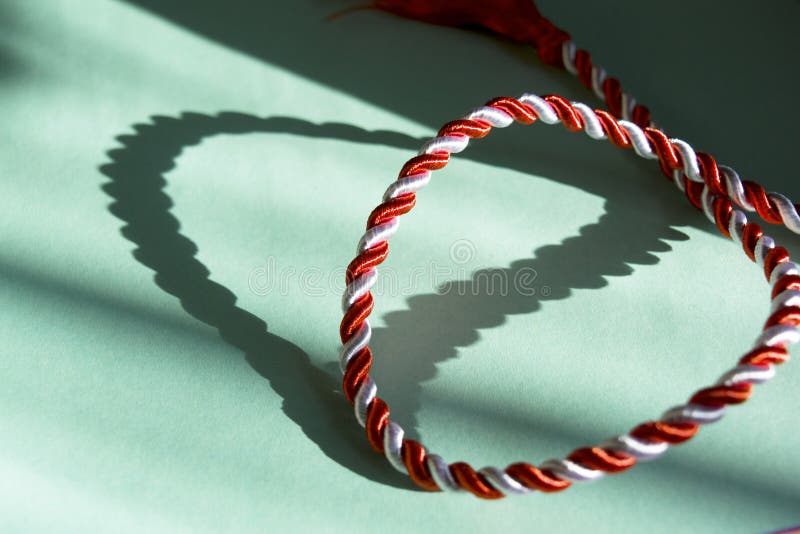 White and Red String in Heart Shape Stock Photo - Image of cordon ...
