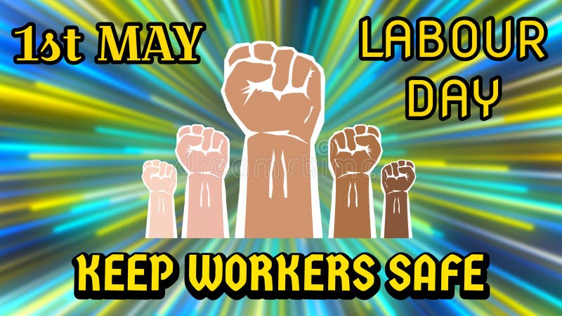 First May Labour Day Creative Illustration Background with Support Hand ...