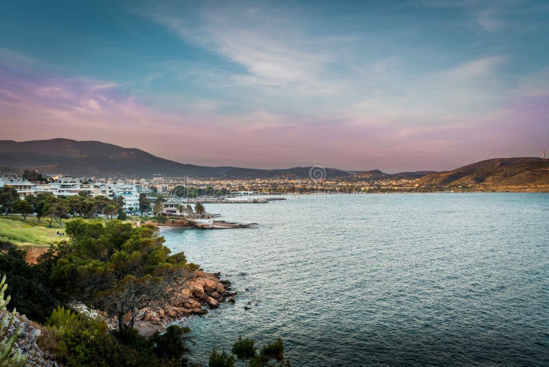 Sea View from Varkiza Greece Editorial Photography - Image of varkiza ...