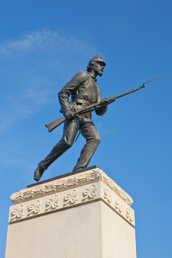 First Minnesota Regiment Monument at Gettysburg Stock Photo - Image of ...