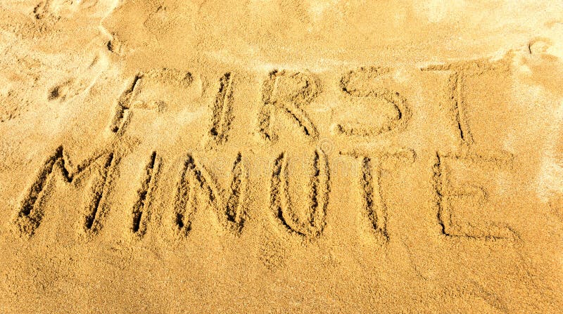 First minute stock photo. Image of coast, sandy, offer - 76783888