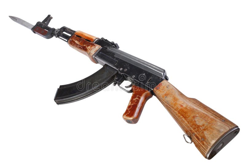 First Model AK - 47 Assault Rifle with Bayonet Stock Photo - Image of ...