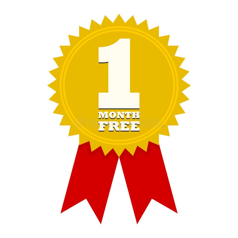 First Month Free Sign Icon, One Month Free, 6 Colors Included Stock ...