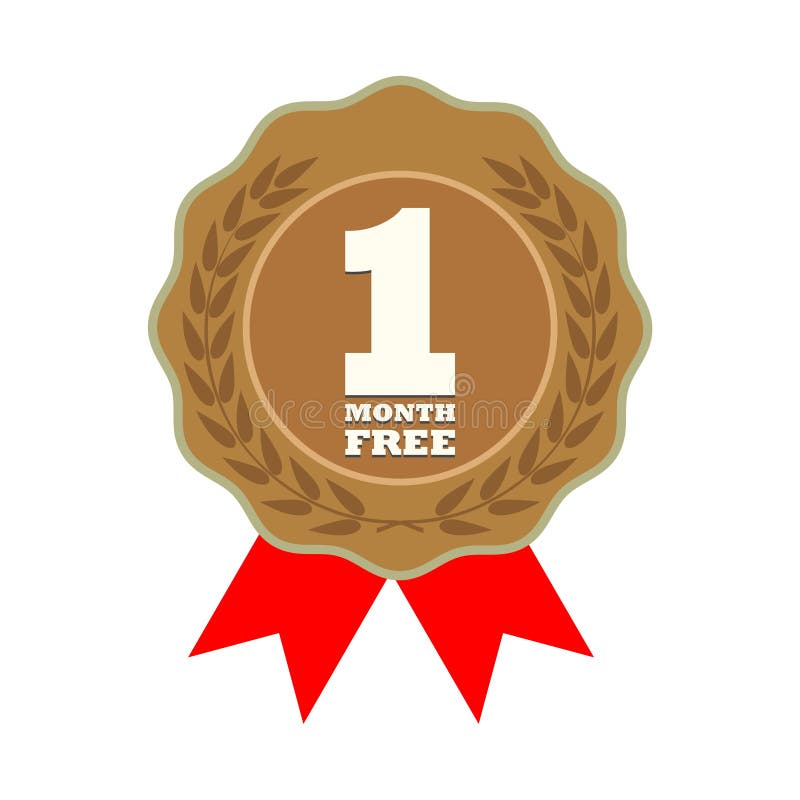 First Month Free Sign Icon, One Month Free, 6 Colors Included Stock ...