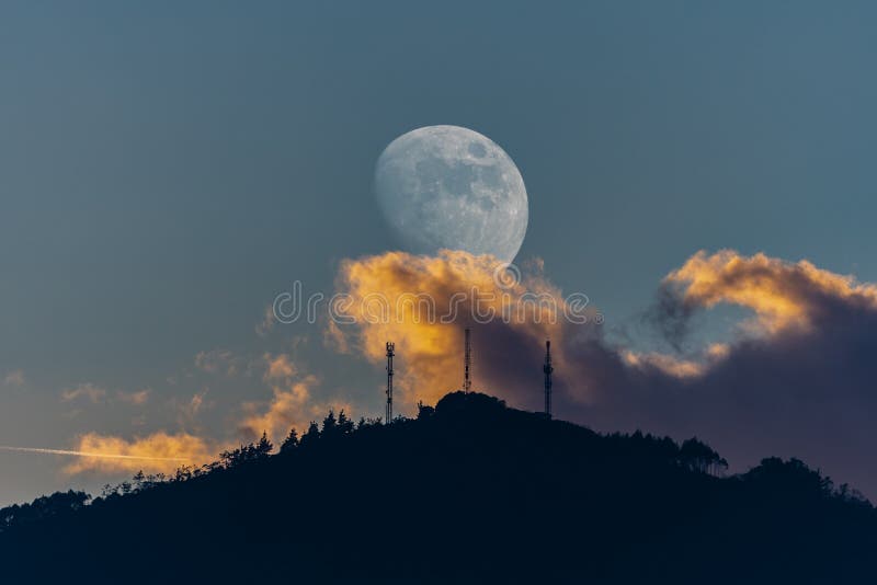 The First Moon of 2023 in the Cold Winter Stock Photo - Image of 2023 ...