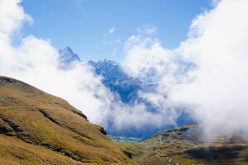 First Mountains , Switzerland Stock Image - Image of morning, green ...